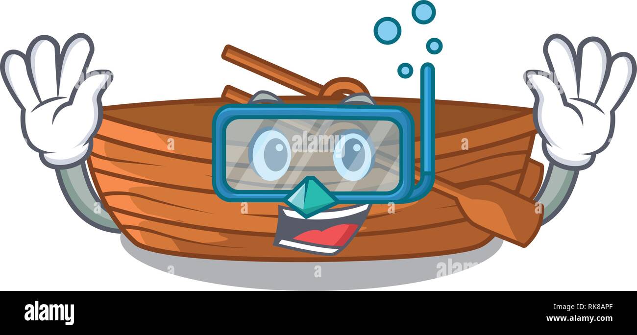 Diving wooden boats isolated with the cartoons Stock Vector Image & Art ...