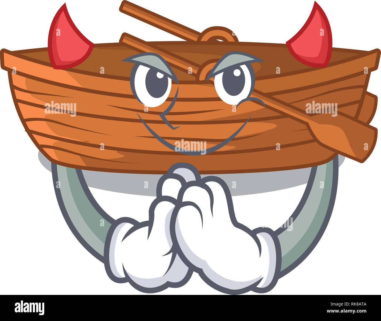 Devil wooden boat sail at sea character Stock Vector Image & Art - Alamy