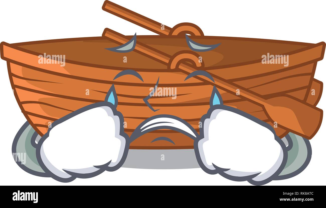 Crying wooden boat sail at sea character Stock Vector Image & Art - Alamy
