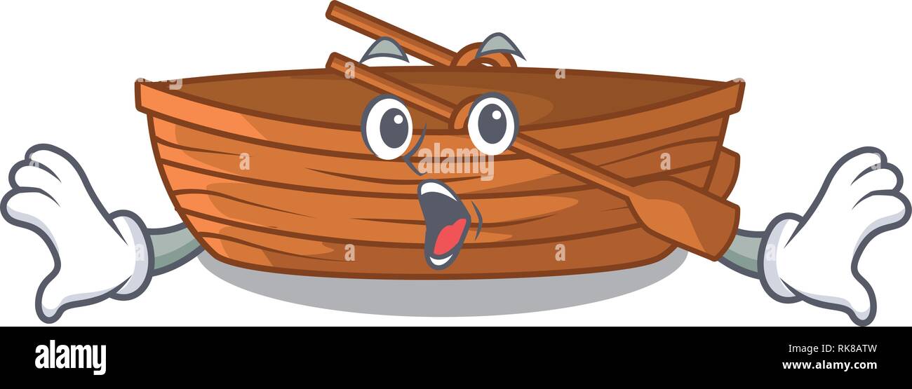 Surprised wooden boat sail at sea character Stock Vector Image & Art ...