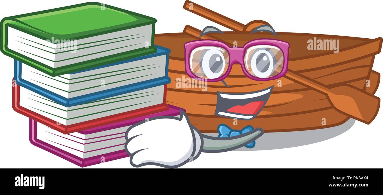 Student with book wooden boat beside the macot beach Stock Vector Image ...