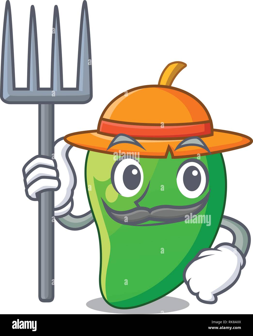 Farmer green mango in basket of cartoons Stock Vector Image & Art - Alamy