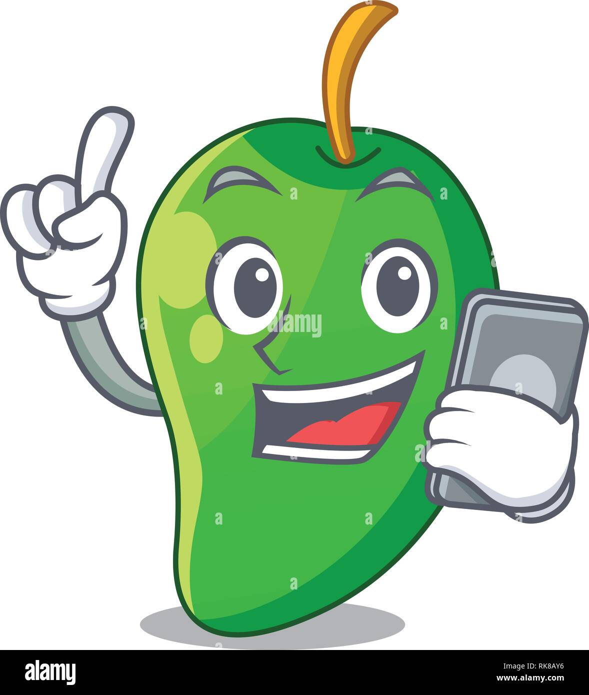 With phone green mango in basket of cartoons Stock Vector Image & Art ...