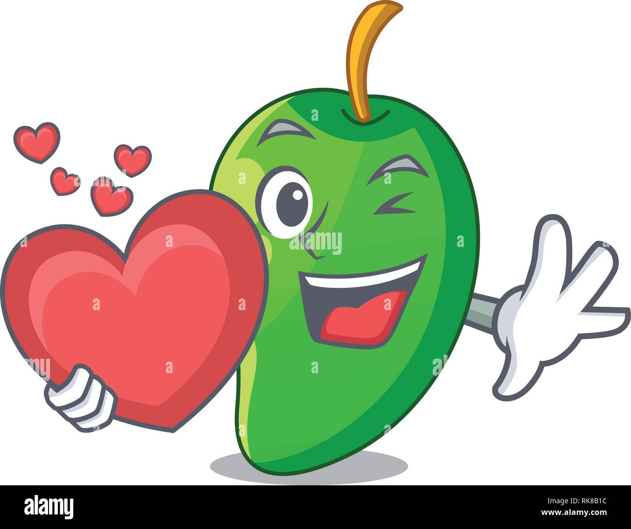 With heart green mango in the cartoon shape Stock Vector Image & Art ...