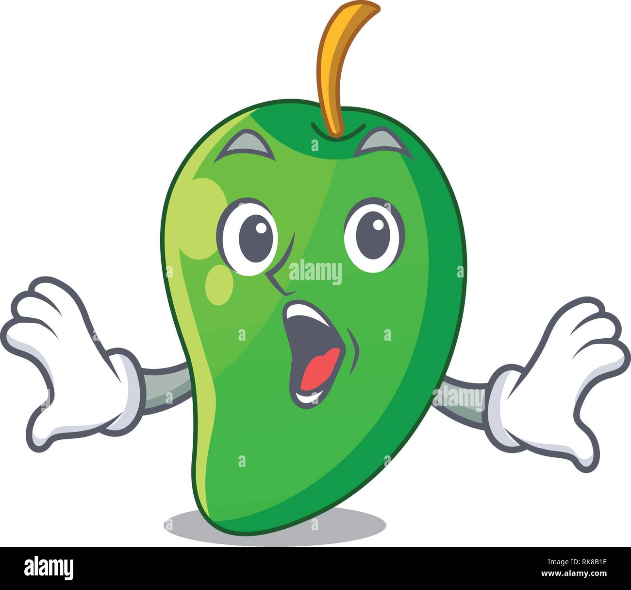 Surprised green mango in the cartoon shape Stock Vector Image & Art - Alamy