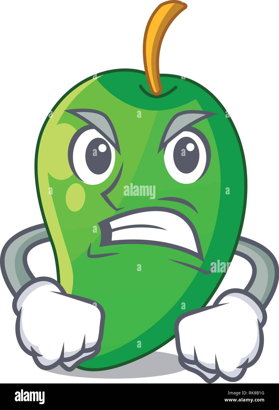 Angry green mango in the cartoon shape Stock Vector Image & Art - Alamy
