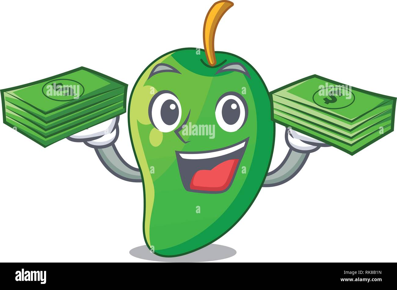 Mango with stalk Stock Vector Images - Alamy