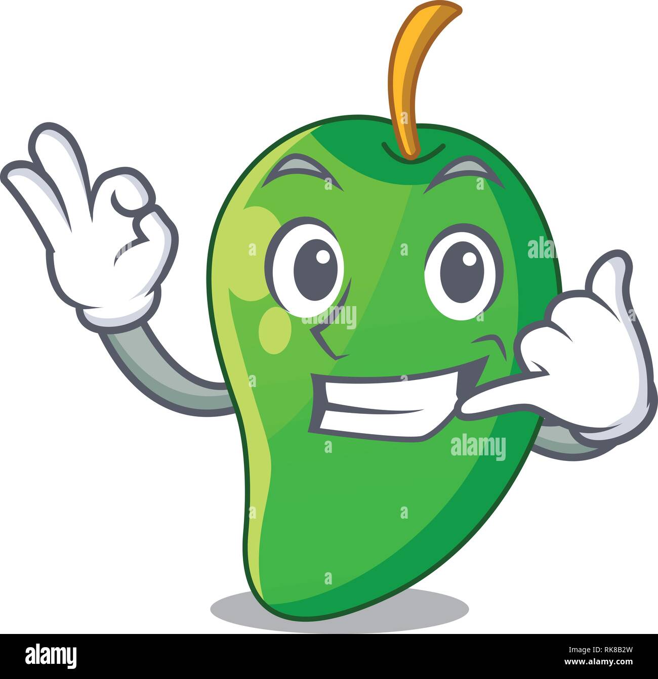 Call me green mango isolated with the mascot Stock Vector Image & Art ...