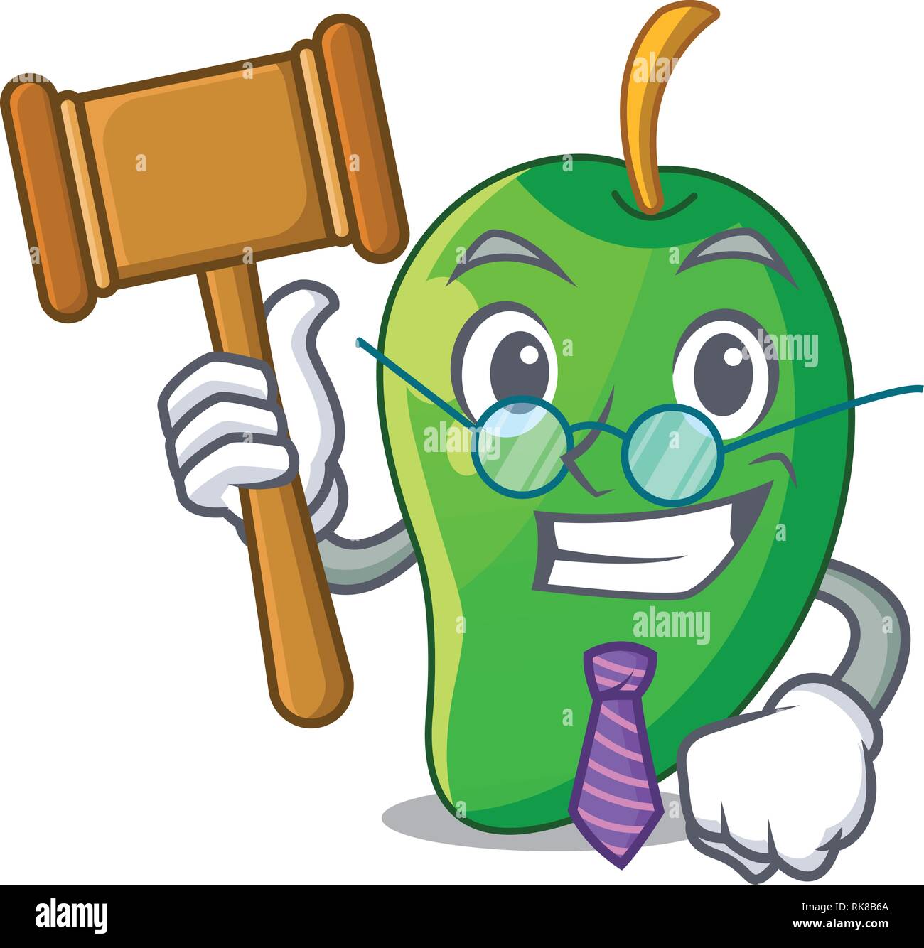 Judge green mango isolated with the mascot Stock Vector Image & Art - Alamy
