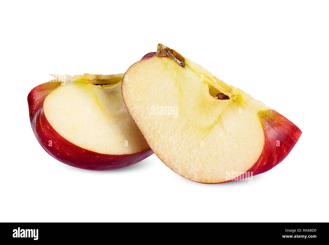 Slice Red apple isolated on white clipping path Stock Photo - Alamy