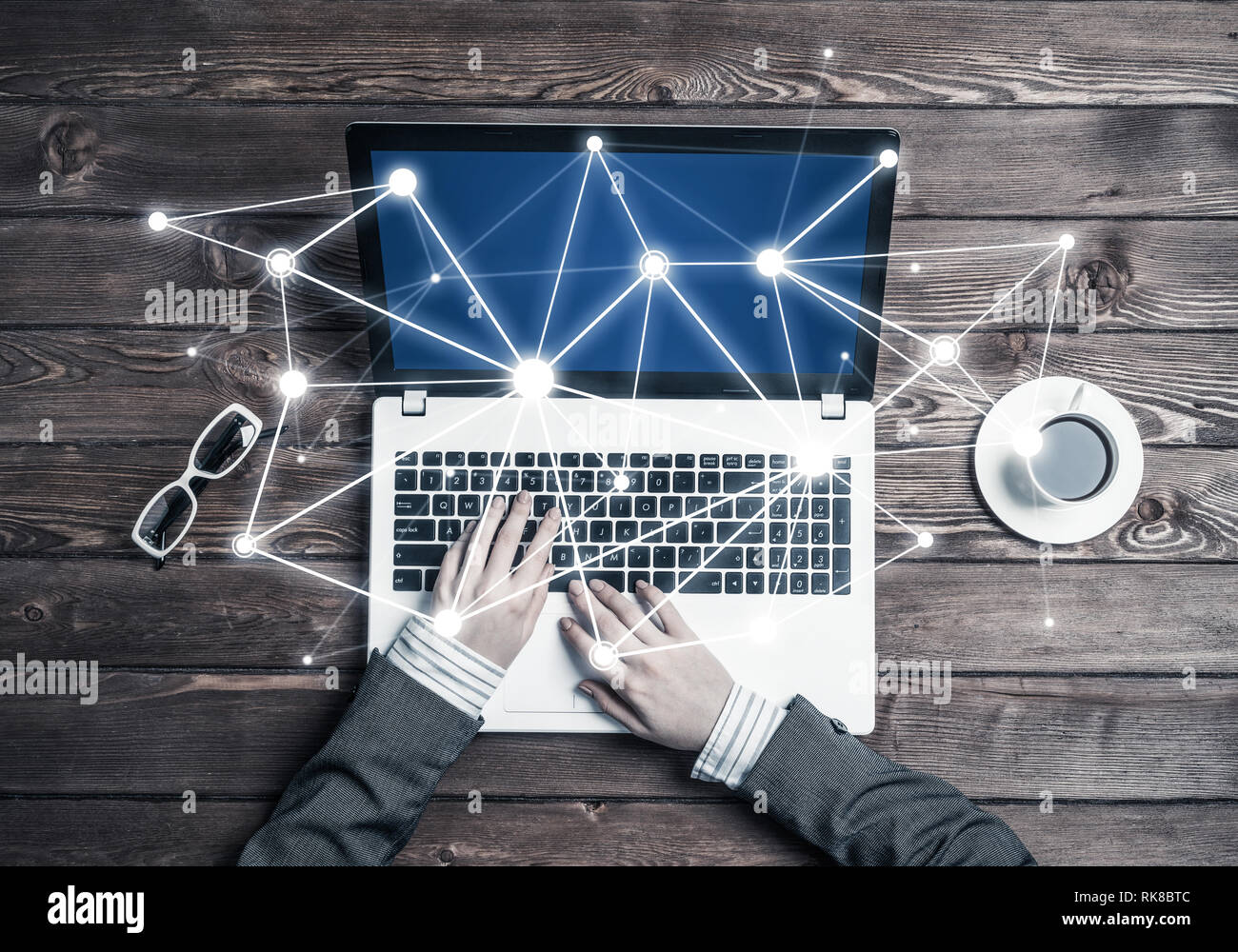 Concept of social connection and networking with social connection ...