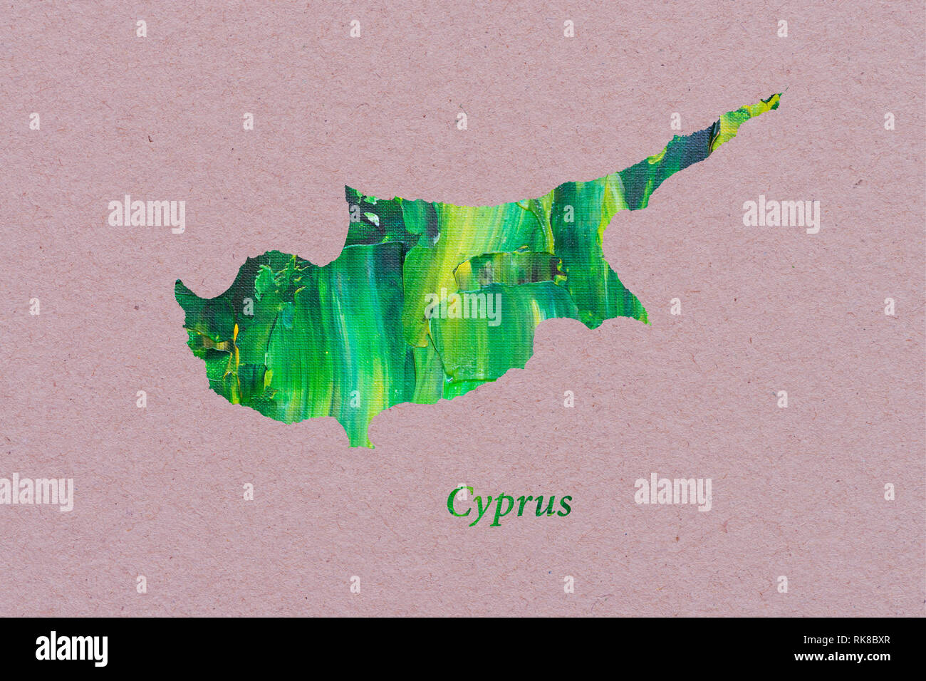Artistic Map of Cyprus Stock Photo - Alamy