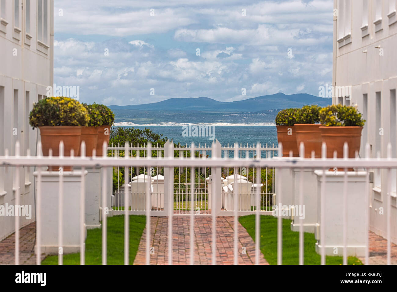View of ocean between two buildings hi-res stock photography and images ...