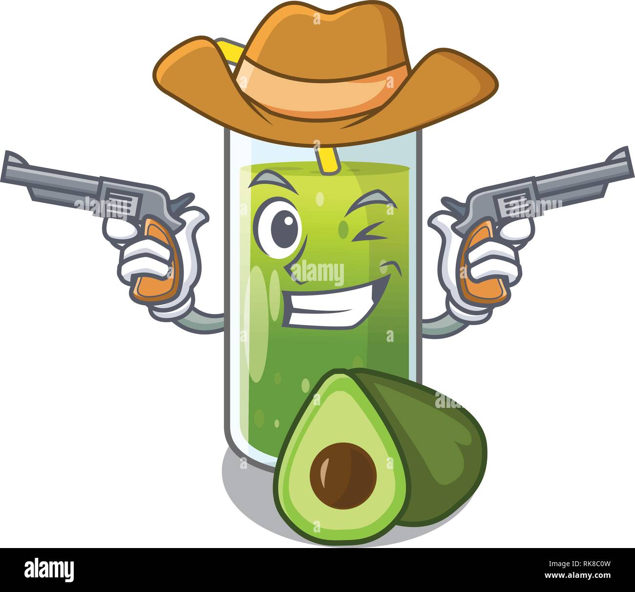 Cowboy avocado smoothies in a mascot glass Stock Vector Image & Art - Alamy