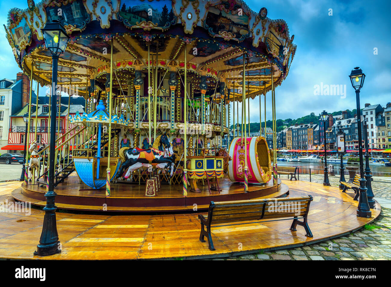 Fantastic recreation place. Admirable retro carousel in the city. Merry ...