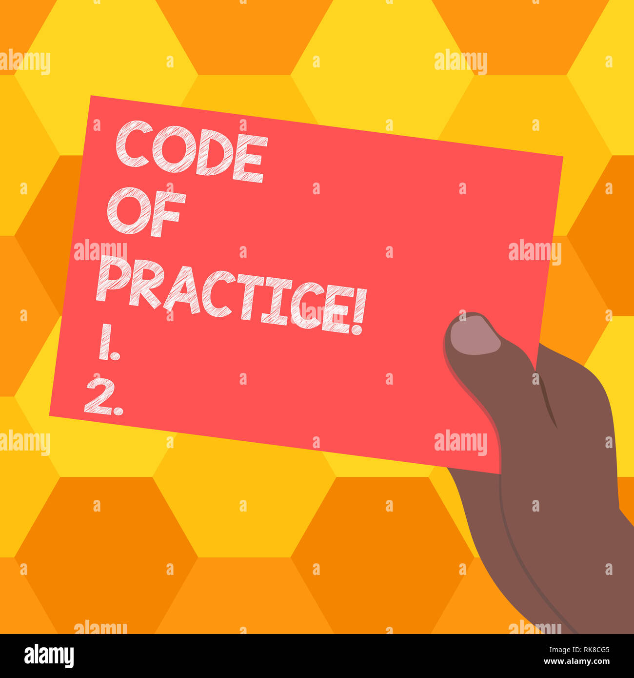 Handwriting text Code Of Practice. Concept meaning written rules ...