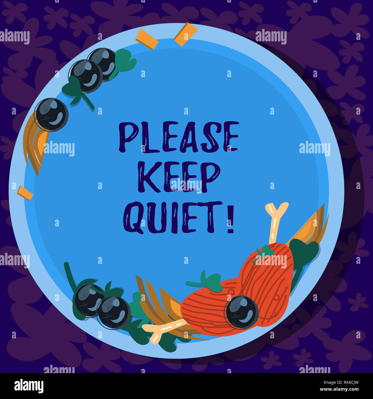 Text sign showing Please Keep Quiet. Conceptual photo prevent someone ...