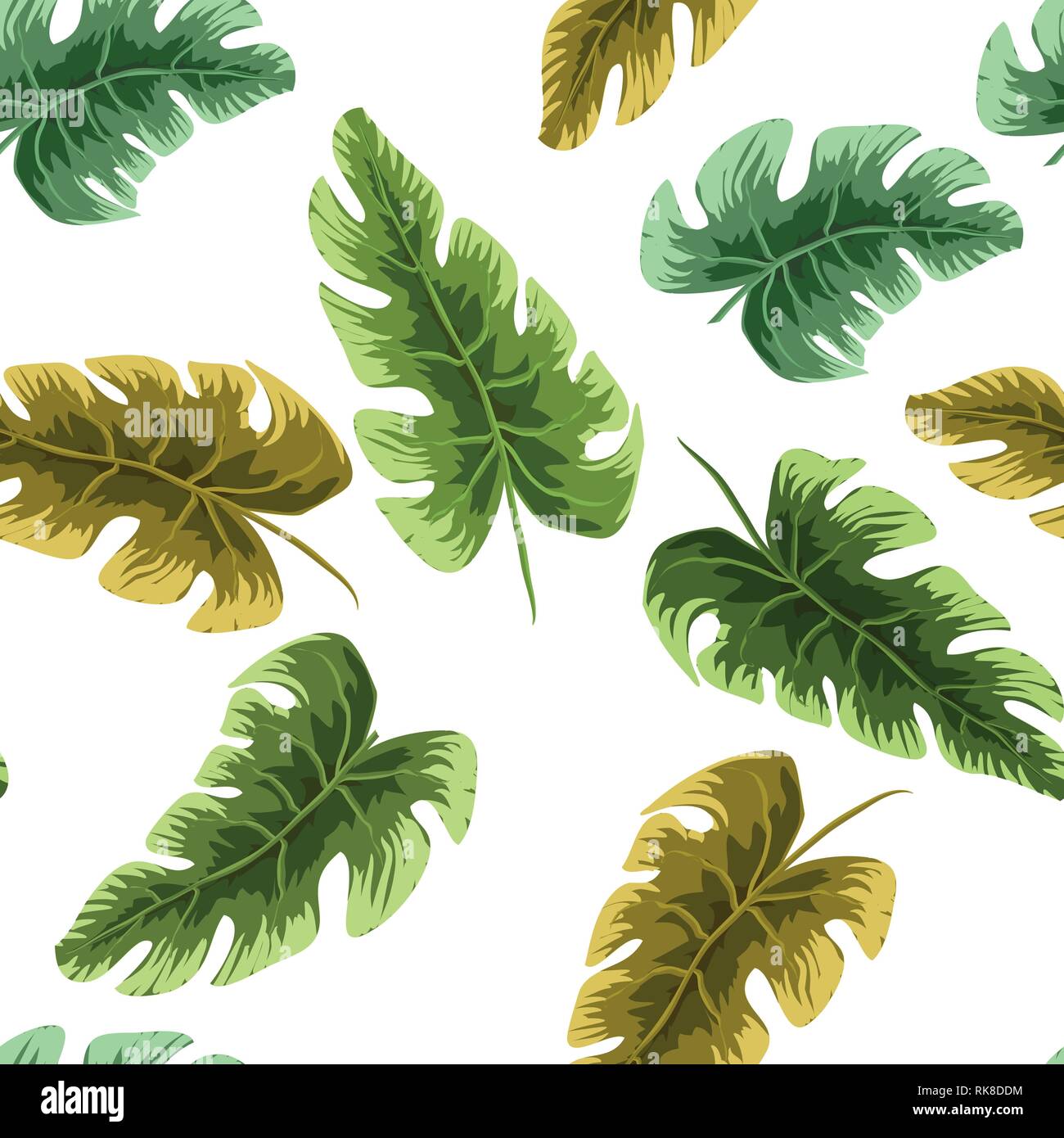 Tropical leaves pattern. Green leaf monstera seamless. Artistic collage ...