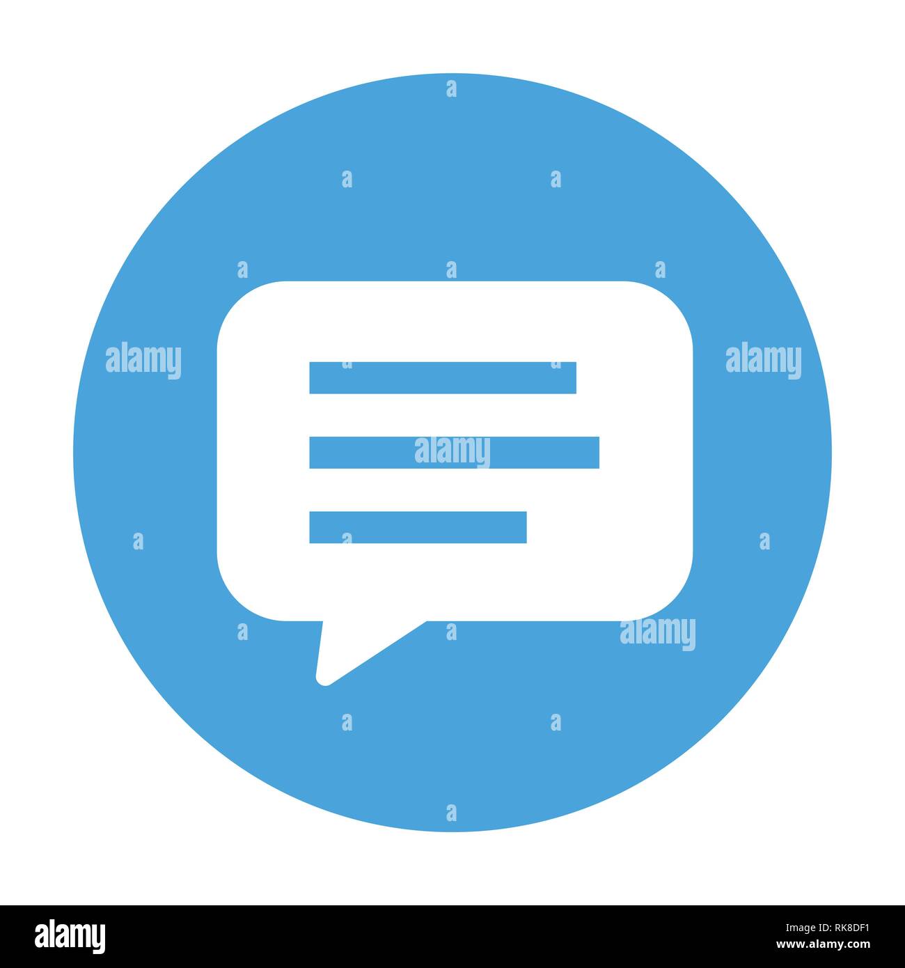 Vector of Chat icon in Blue Circle line, Flat icon circle shape ...