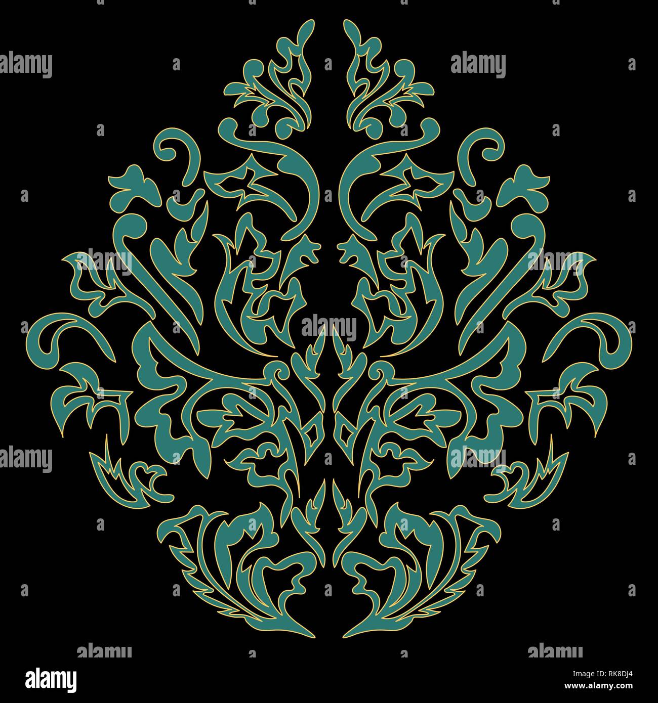 Rococo, baroque element, classic damask, swirls, scrolls, isolated ...