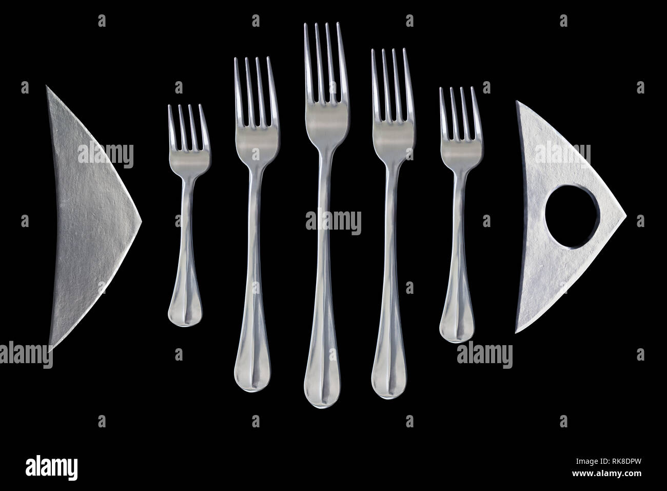 Fish on fork icon hi-res stock photography and images - Alamy