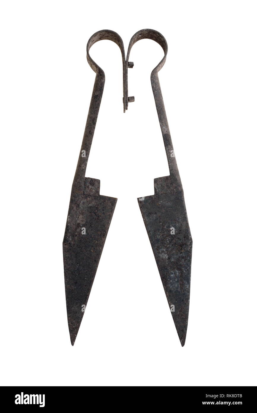 Old fashioned scissor isolated on white background Stock Photo - Alamy