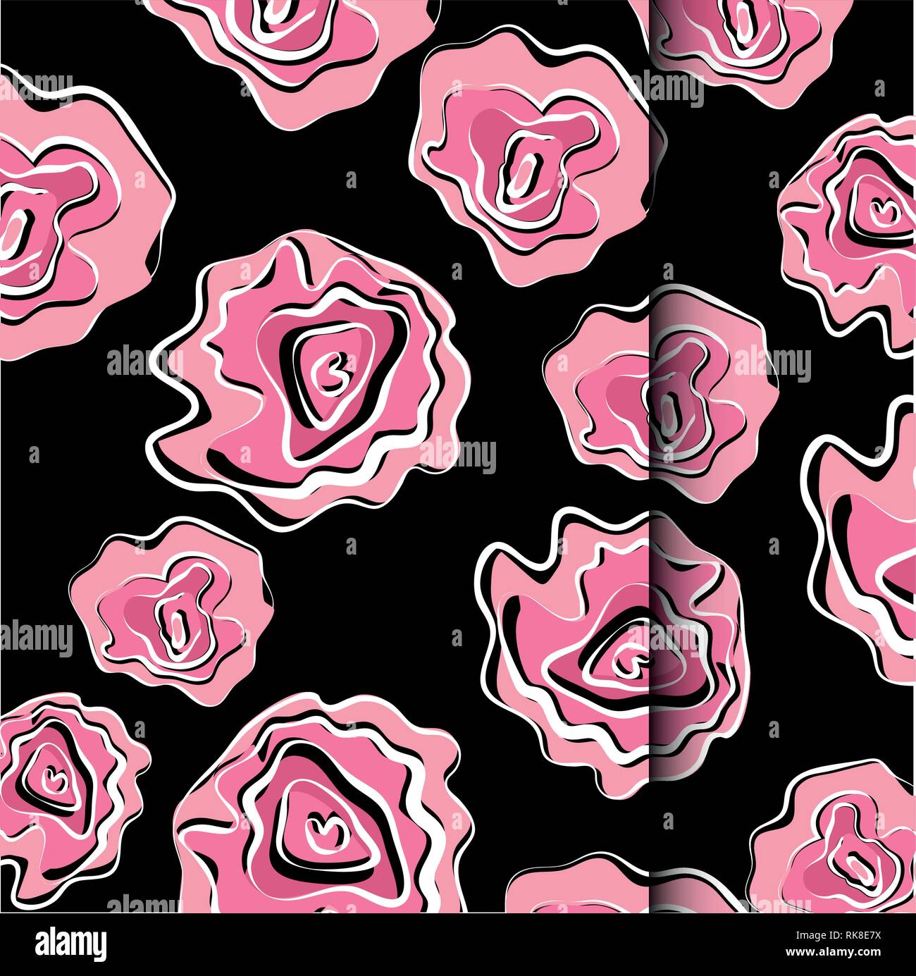 Vector patern graphic roses on a background Stock Vector Image & Art ...