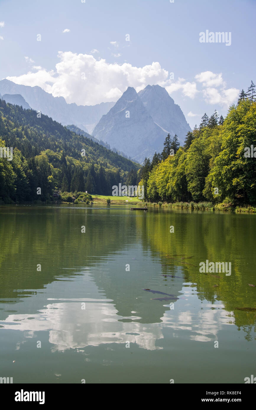 The Zugspitze is the highest peak of the Wetterstein Mountains as well ...