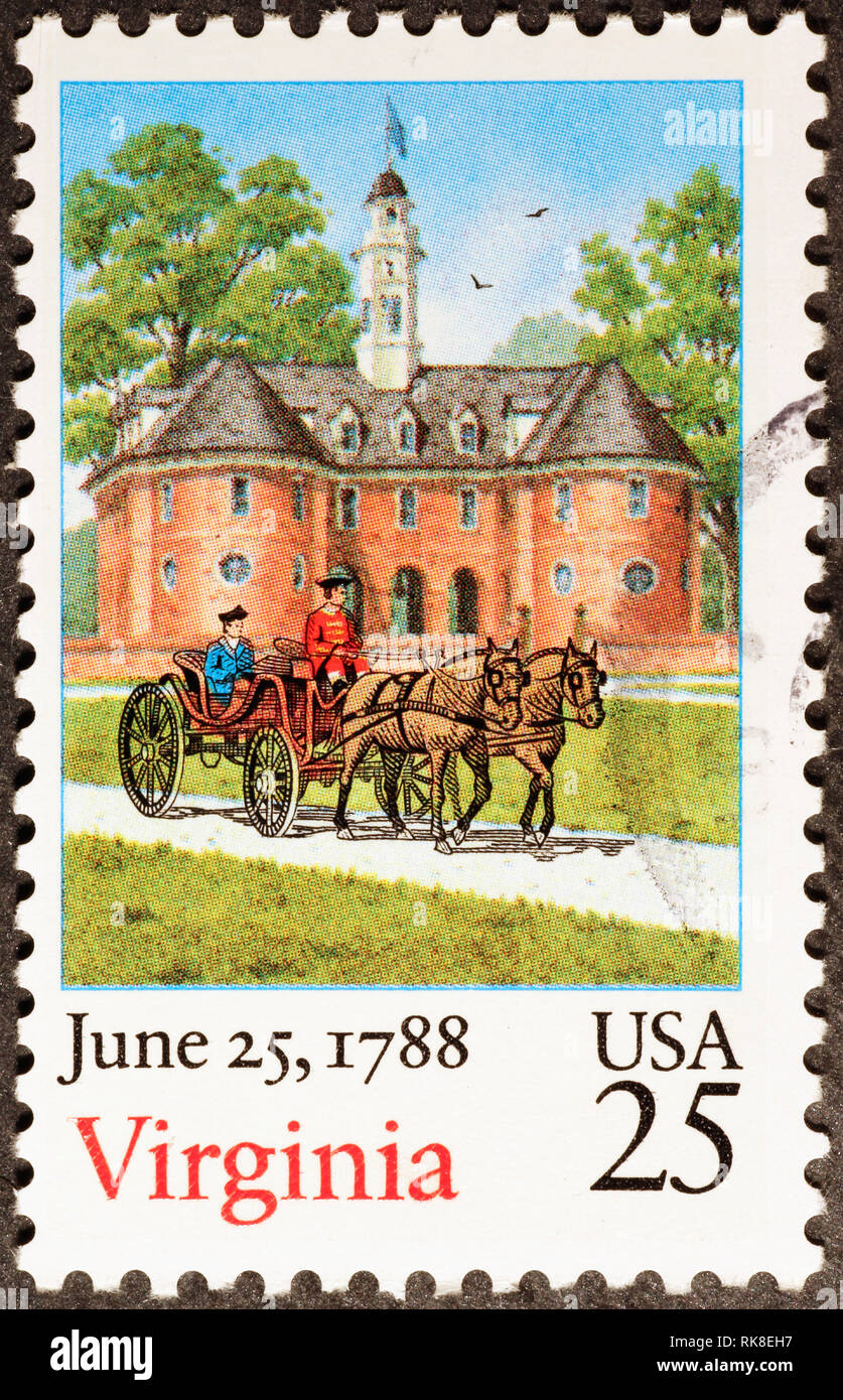 Celebration of Virginia on american postage stamp Stock Photo - Alamy