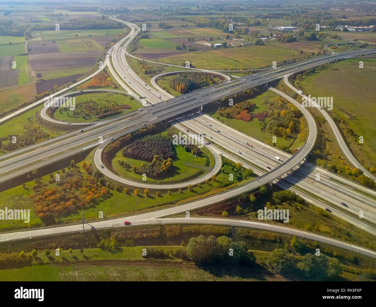 Aerial view complex highway interchange hi-res stock photography and ...
