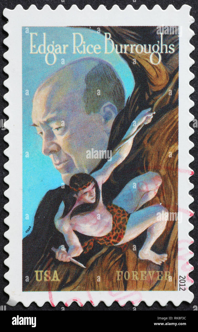 Edgar Rice Burroughs on american postage stamp Stock Photo - Alamy