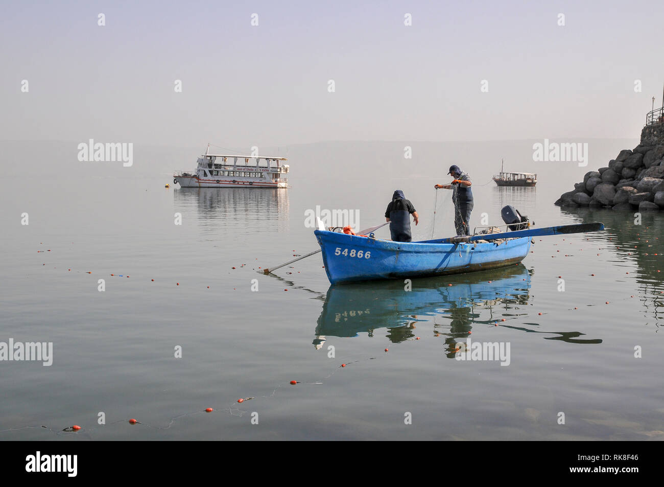 Fishing on the Sea of Galilee, Israel Stock Photo - Alamy