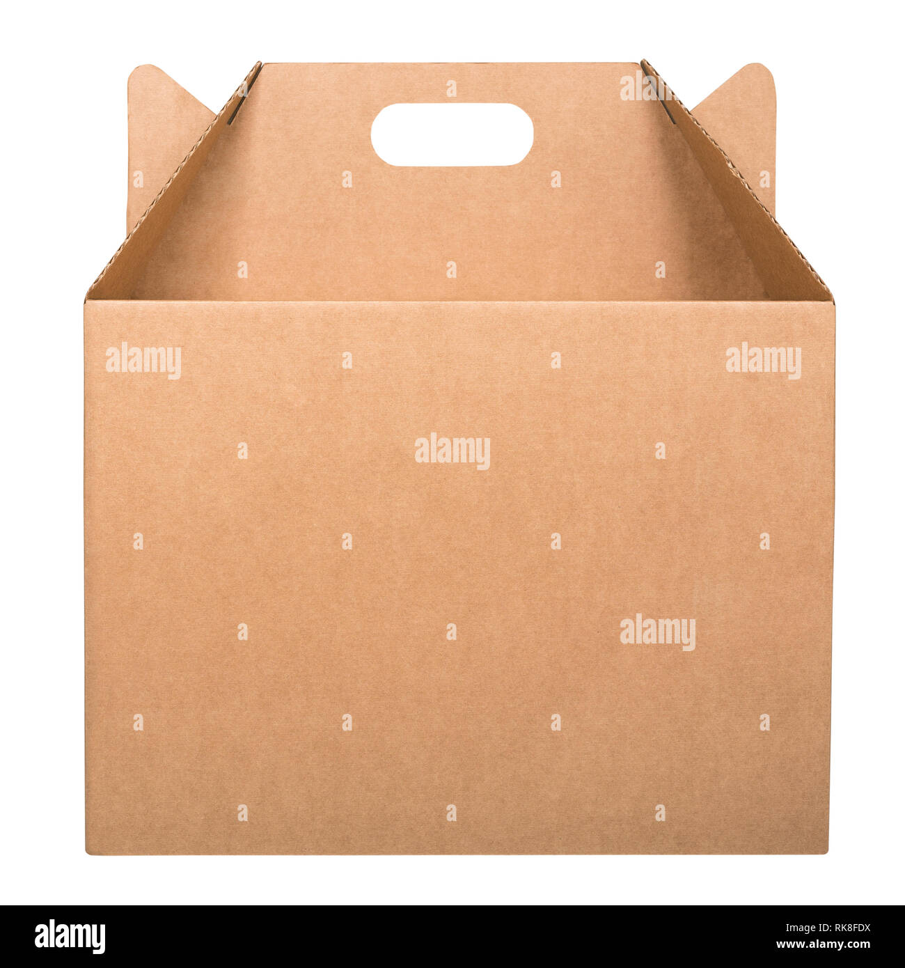 Cardboard box with handle isolated on white background. Delivery ...
