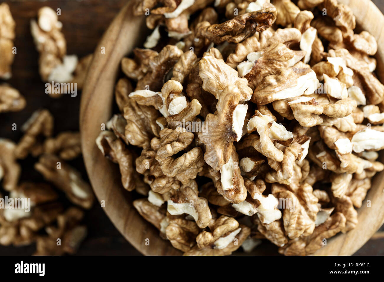 walnuts without shell in a plate close-up. space for text Stock Photo ...