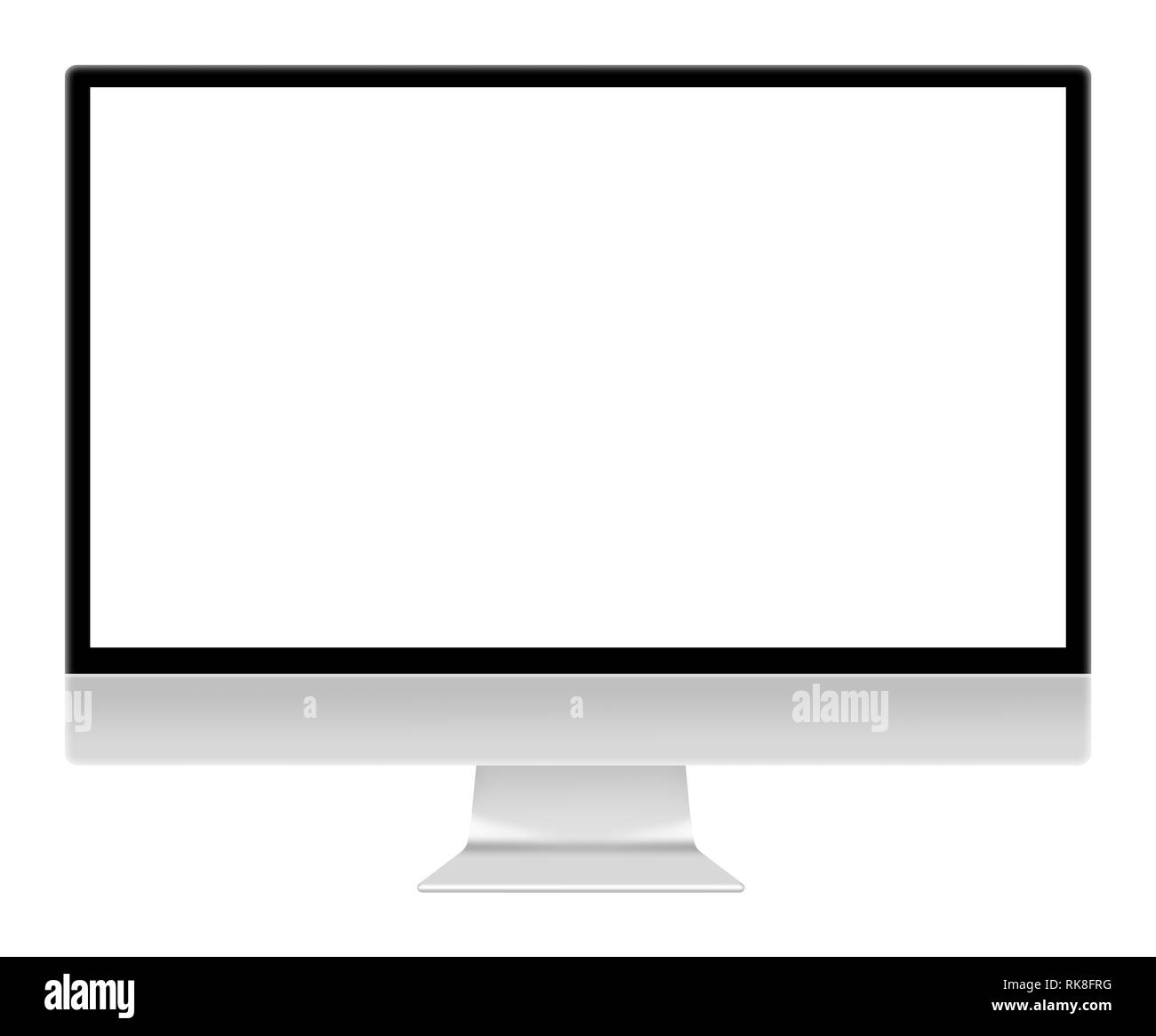 Computer monitor screen illustration isolated on white with clipping ...