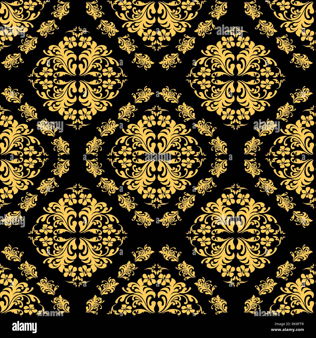 Damask seamless floral background pattern. Vector illustration Stock ...