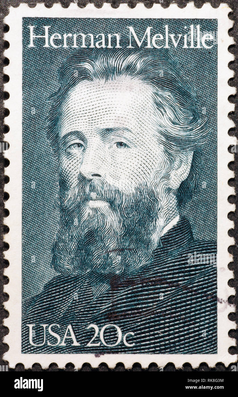 Herman Melville on american postage stamp Stock Photo - Alamy