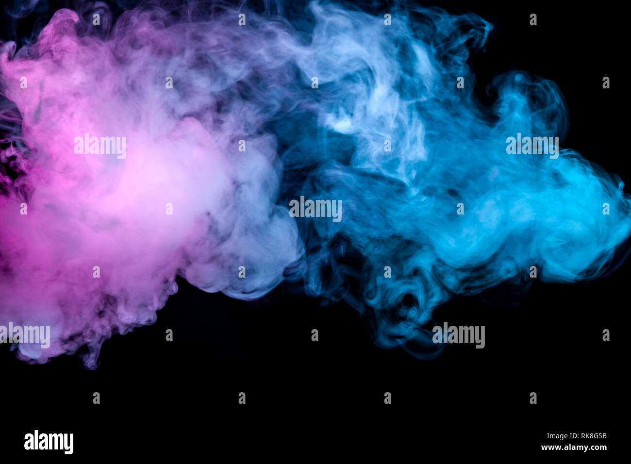 Translucent, thick smoke, illuminated by light against a dark ...