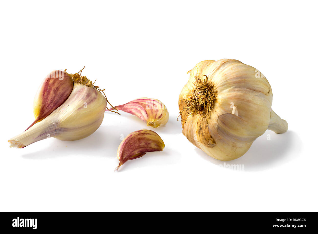 Fresh garlic set isolated on white background Stock Photo - Alamy