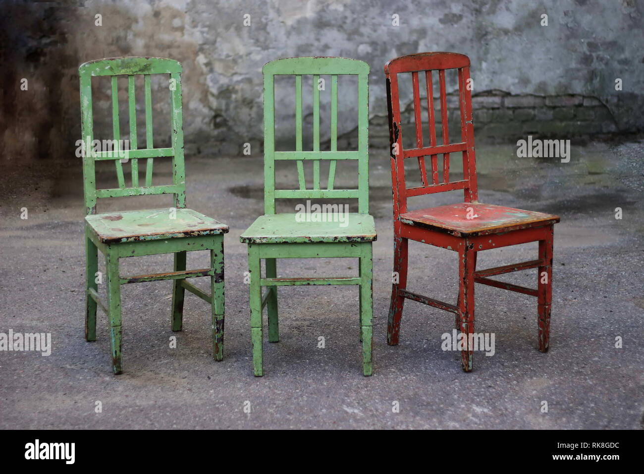 Broken chairs wooden hi-res stock photography and images - Alamy