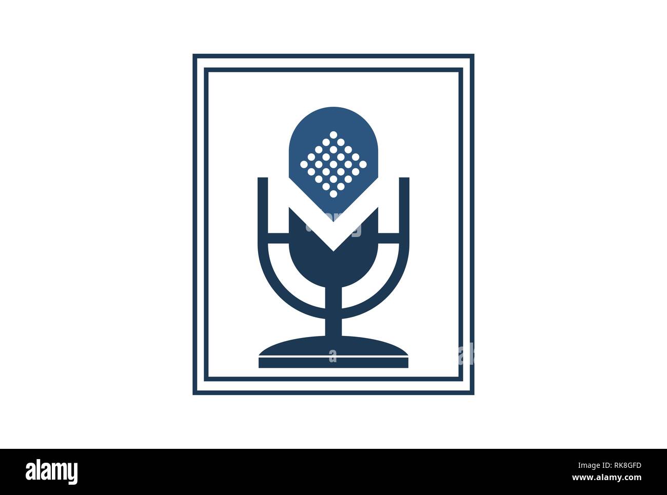 abstract microphone icon record logo vector concept flat design Stock ...