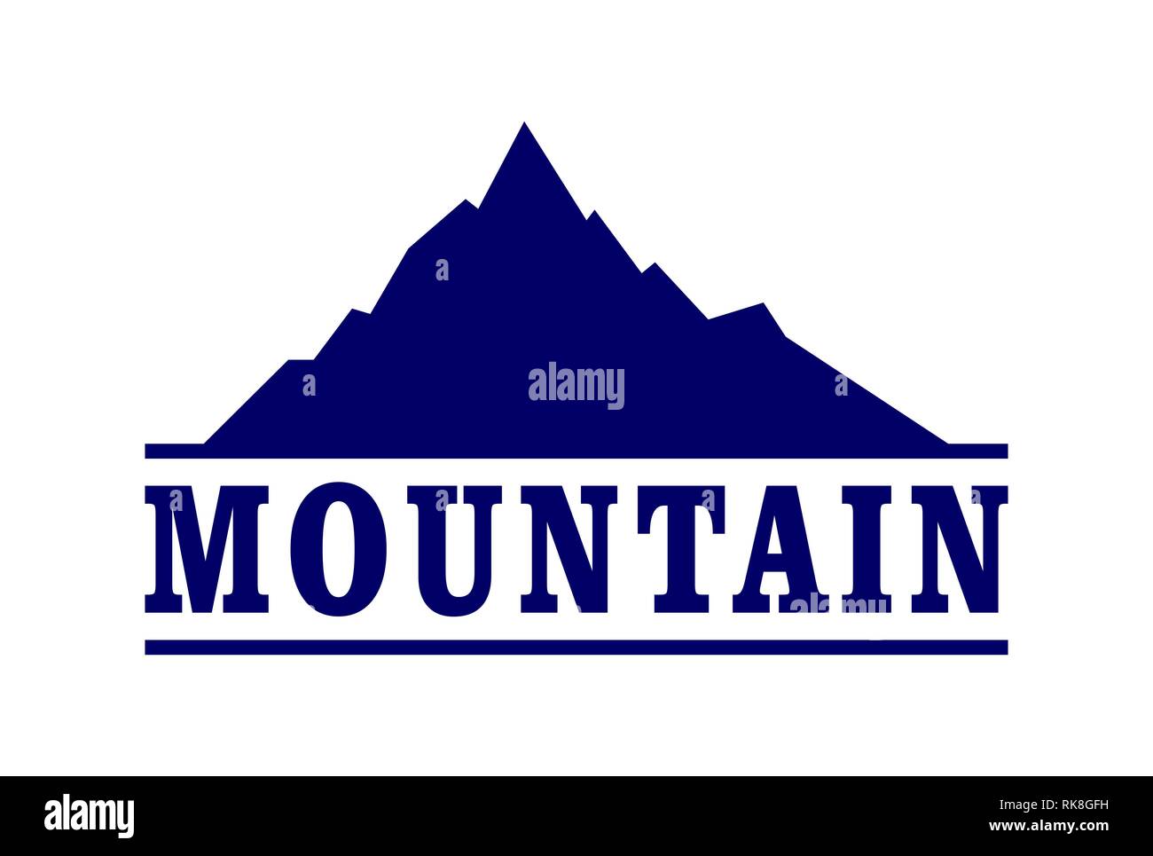 abstract mountain blue concept logo icon flat design Stock Photo - Alamy