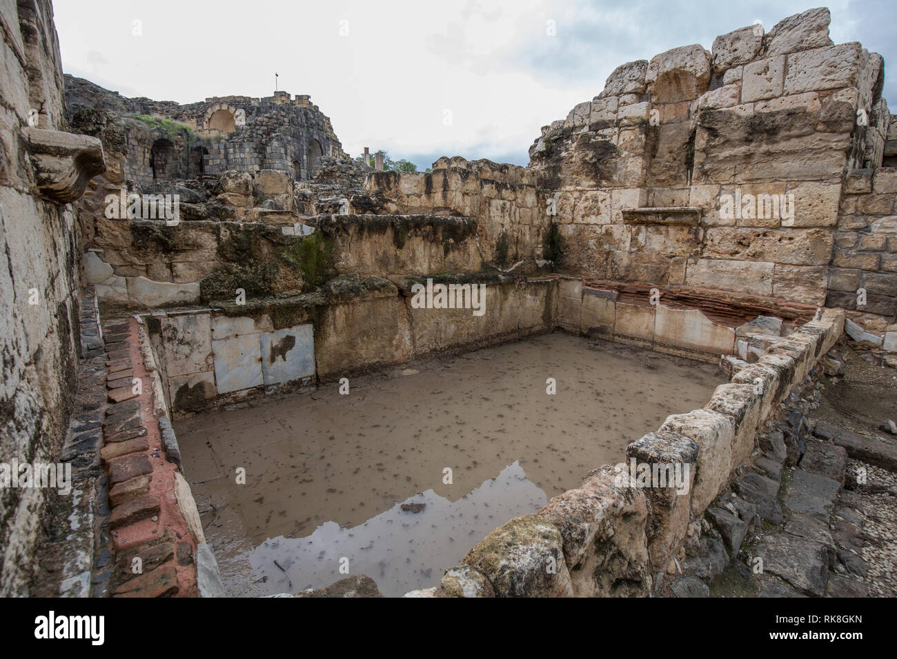 Bath at Ruines of the old city of Bet She An, Israel Stock Photo - Alamy
