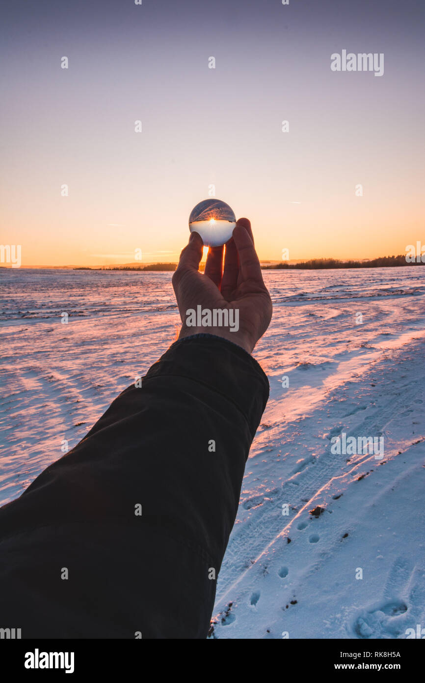 Sphere with sunset inside hi-res stock photography and images - Alamy