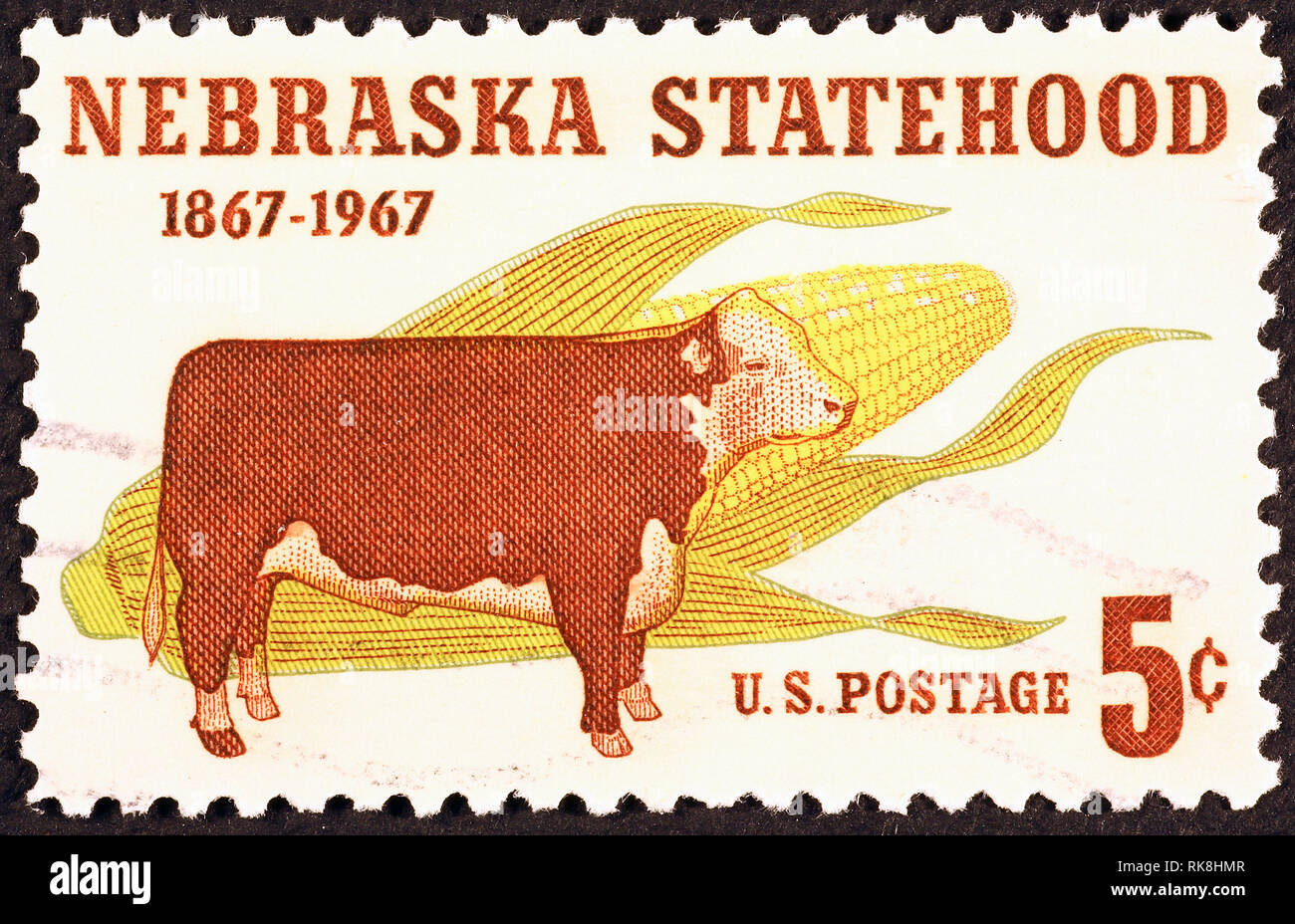 Nebraska statehood on american postage stamp Stock Photo - Alamy