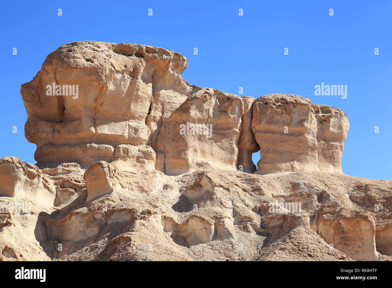 Sandstone and Limestone formations in the desert of Saudi Arabia Stock ...
