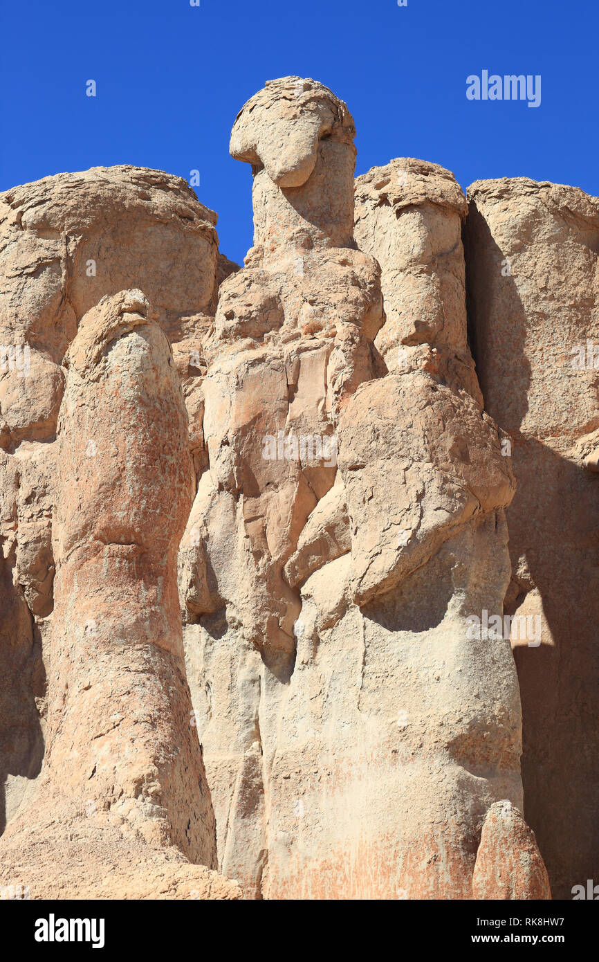 Sandstone and Limestone formations in the desert of Saudi Arabia Stock ...