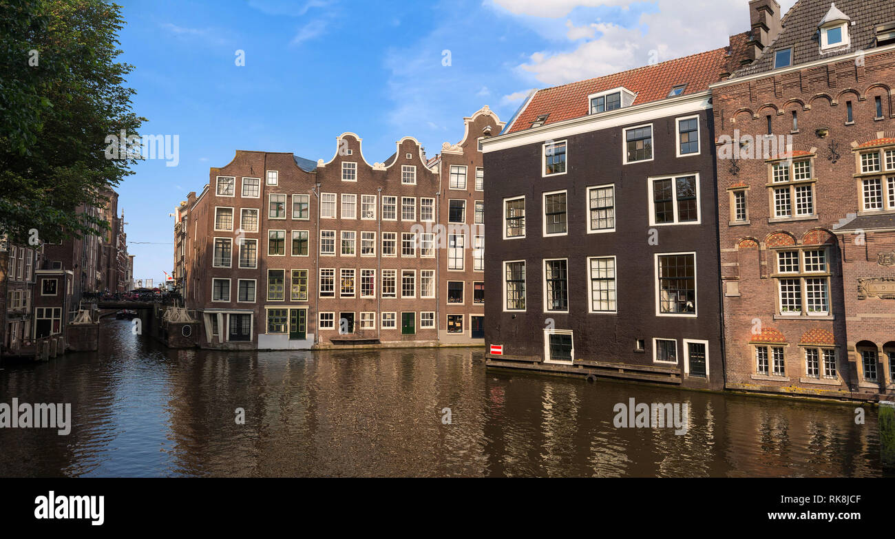 Amsterdam buildings on the water, Netherlands Stock Photo - Alamy