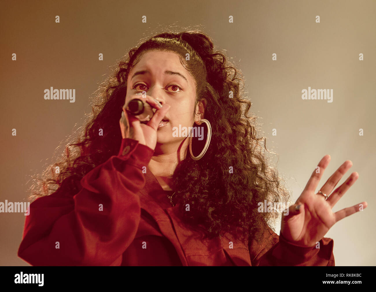 Ella Mai performing at Manchester O2 Ritz Featuring: Ella Mai Where ...