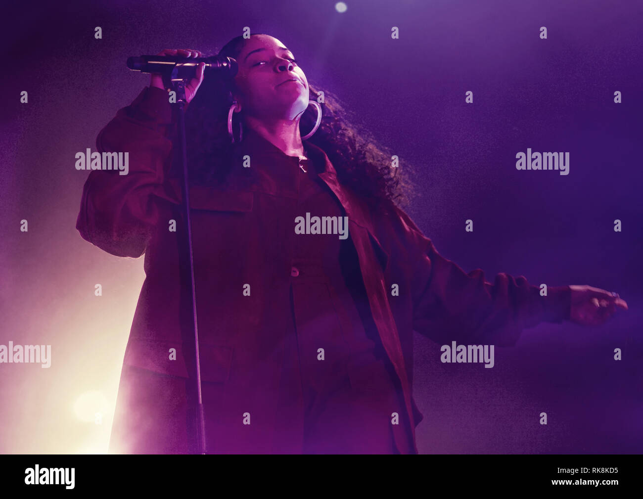 Ella Mai performing at Manchester O2 Ritz Featuring: Ella Mai Where ...